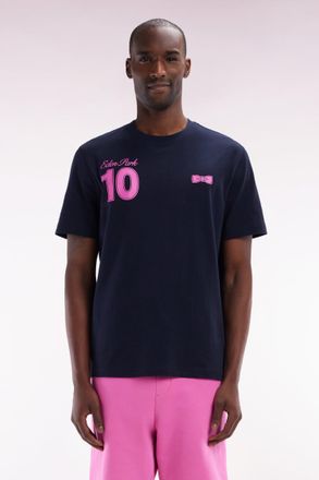 Eden Park T-shirt 10 En Coton Marine Et Rose Coupe D&eacute;contract&eacute;e