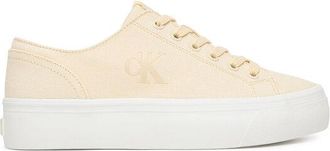 Calvin Klein Sneakers Vulc Flatform Low Canvas Mg YW0YW01763 &Eacute;cru