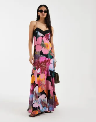 Free People Bloomspell - Maxikleid in W&uuml;sten-Ros&eacute; mit Blumenmuster-Mehrfarbig