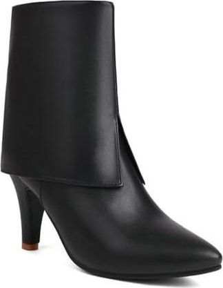 Generic Bottines &agrave; talons aiguilles avec fermeture &eacute;clair lat&eacute;rale pour femme, Noir, 38.5 EU