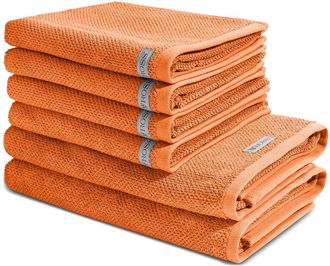 ROSS 6 teiliges Frottier-Set - Selection Bio-Baumwolle (4 X Handtuch 2 X Duschtuch im Set) - 540 g/m2 - Baumwolle - Frottee - saugstark - weich und flausch