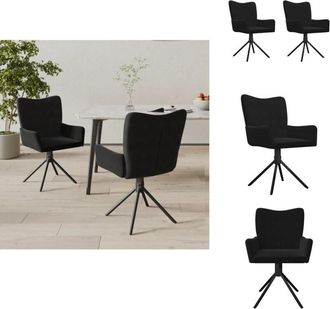 vidaXL Esszimmerstühle 2 Stk. Drehbar Schwarz Samt - Esszimmerstühle - Samtstühle - Schwarze Möbel - Bequeme Stühle - Drehsessel