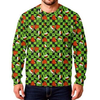 Generic Le Grinch Pull De Noel Homme The Costume Enfant Vetement Drole 2025 Famille Femme Sweatshirts Adulte Pulls zippé Pyjama Deguisement Ugly Sweats Moche 