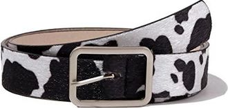 Valiclud Ceinture pour Les Femmes Ceinture en Cuir Imprimé Animal de Mode Imprimée de Vache pour Jeans Pantalons Robes