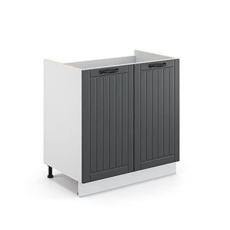 Vicco Meuble sous Vasque Simple Fame-Line, Anthracite/Blanc, 80 x 81.6 cm sans Plan de Travail