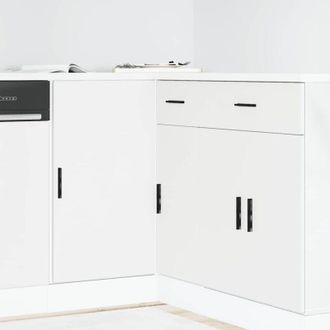 vidaXL Meuble bas du lavabo blanc bois ding&eacute;nierie - Vidaxl