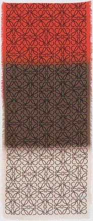 Loewe Anagram Jacquard-Schal aus Woll-Seiden-Mischung mit Fransenr&auml;ndern