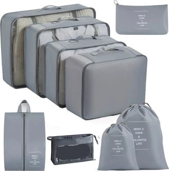 Generic 9-teiliges Set Reise-Organizer, Aufbewahrungstaschen, Koffer, Toilettenartikel, Schuhe, Kleidung, Ordentlicher Beutel, Packw&uuml;rfel, H&uuml;llen, Zubeh&ouml;r(9PC