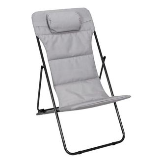 The Home Deco Factory HD7257 Transat Pliant Corfou Beige - Confort Ergonomique, Design Élégant, Résistant aux Intempéries, Facile à Transporter - 82x56x93 cm - Beige