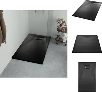 vidaXL Duschwannen - Living Duschwanne smc Schwarz 120×70 cm - Schwarz