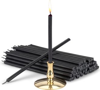 NKlaus Kerzenhalter mit Altarkerzen schwarz Tropffrei L 15cm Ritual Paraffinwachs 40009