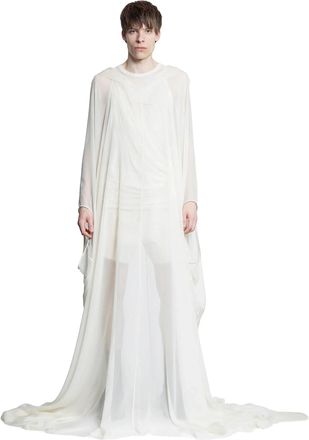 Rick Owens Hollywood Hooded Kaftan in Silk Chiffon