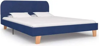 vidaXL Bettgestell Blau Stoff 140x200 cm Vidaxl