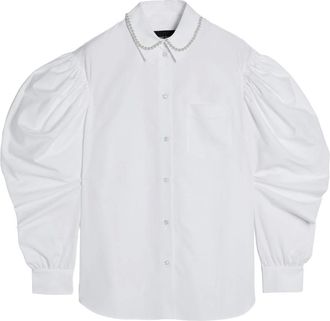 Simone Rocha Femme, Blouses et Chemises, Blanc, Taille: 34 FR Beaded Collar Oversized Shirt