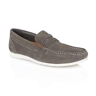 Silver Street London Stanhope Mocassins d&eacute;contract&eacute;s en Daim pour Homme Tailles 40 &agrave; 46, Gris, 44 EU