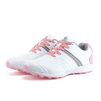 Generic Chaussures De Golf R&eacute;sistantes &Agrave; leau pour Les Femmes en Plein Air Chaussures De Golf sans Crampons Chaussures De Marche en Cuir De Mode Confort,Rose,