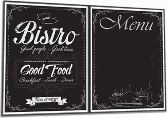 Wallario Herdabdeckplatte/Spritzschutz aus Glas, 1-teilig, 80x52cm, für Ceran- und Induktionsherde, Bistro-Design in schwarz-weiß