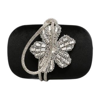 Twentyfourhaitch Satin Clutch - - Bags - Damen - Schwarzk - ONE SIZE