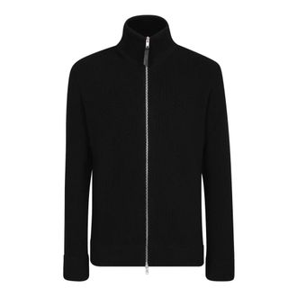 Maison Margiela Ribbed Trucker Zip Cardigan - - Sweatshirts & Hoodies - Herren - Schwarzk - M
