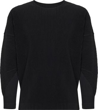 Issey Miyake Homme, Pulls, Noir, Taille: M Tricot ras du cou
