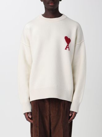 Ami Wollpullover mit Rundhalsausschnitt von mit Kontrastlogo