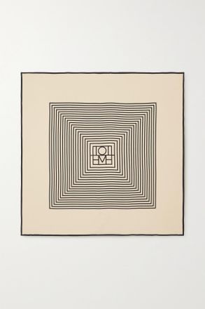 Toteme Foulard En Cr&ecirc;pe De Chine De Soie &Agrave; Rayures - Cr&egrave;me