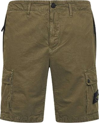 Stone Island Homme, Shorts, Vert, Taille: W32 Bermuda cargo slim-fit Stone Island