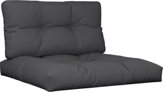 vidaXL Coussins de palette lot de 2 noir tissu vidaXL