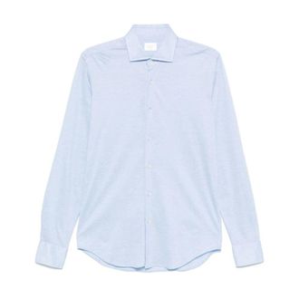 Xacus Blaues Piqu&eacute; Hemd - - Shirts - Herren - Blau - L