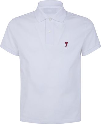 Ami Red Ami De Coeur Polo Shirt