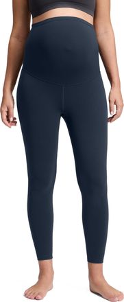 CRZ YOGA Damen Butterluxe Umstandsleggings - 64cm Skinny Umstandshose High Waist Schwangerschaft Yoga Leggins Echte Marine 44