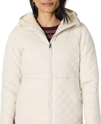 Amazon Essentials Damen Leichte, Gesteppte, Wasserabweisende Steppjacke mit Sherpa-Futter Und Durchgehendem Rei&szlig;verschluss, Stone, XXL