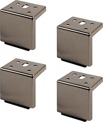 Generic 4er-Set Metall-M&ouml;belf&uuml;&szlig;e Ersatzf&uuml;&szlig;e F&uuml;r Sofas Mit Schrauben, Quadratische Kommodenf&uuml;&szlig;e, F&uuml;r K&uuml;chenregale, Schr&auml;nke, Tische, St&uuml;hle, Schreibtische(10cm