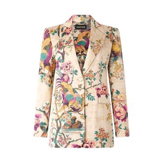 Roberto Cavalli Seidenblazer mit orientalischem Vogeldruck - - Jackets - Damen - Mehrfarbig - XS