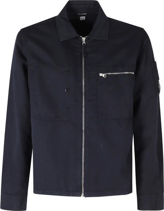 C.P. Company C.p. Company, Homme, Vestes, Bleu, Taille: XL Surchemise en coton/lin