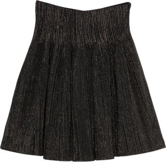 CFCL jupe plissée à tissage métallisé - Noir