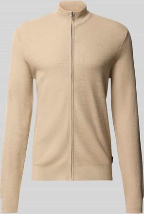 Joop Strickjacke aus Woll-Mix mit Stehkragen