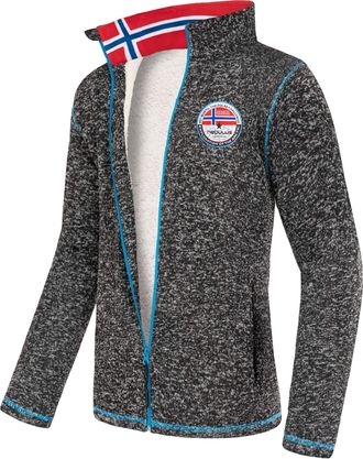 Nebulus Herren Fleecejacke FALLOU, warme Fleece Jacke, mit langem Full-Zip Rei&szlig;verschluss, schwarz - XXL