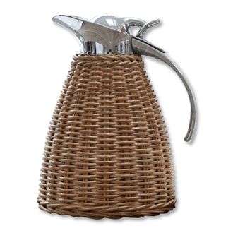 Loberon Thermoskanne Senta, Rattan/Edelstahl, H/&Oslash; ca. 22,5/15 cm, braun/silber