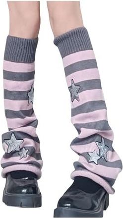 Generic Jambi&egrave;res japonaises Lolita en tricot gothique, longues chaussettes, jambi&egrave;res, gu&ecirc;tres pour lhiver, rose, Taille unique