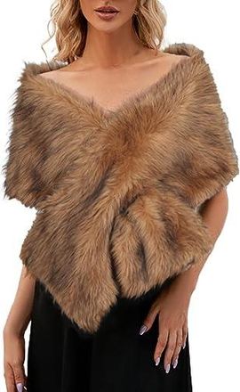 Generic Châle de soirée pour femme - Luxueux hiver - Fausse connaissance superficielle - Écharpe enveloppante pour femme - Poncho de mariage, dîner, fête pour