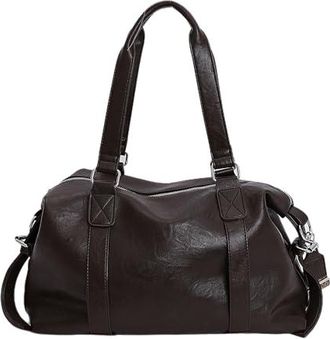 Generic Sac &agrave; bandouli&egrave;re de couleur unie avec fermeture &eacute;clair r&eacute;tro - Sacs &agrave; bandouli&egrave;re de grande capacit&eacute; - Sacs &agrave; bandouli&egrave;re pour le travail scolaire et