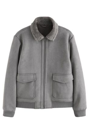 Next Lederjacke Jacke aus Velourskunstfell mit Teddyfutter (1-St)
