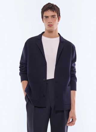 Fursac Cardigan col tailleur en laine et coton - Taille XXL - Homme