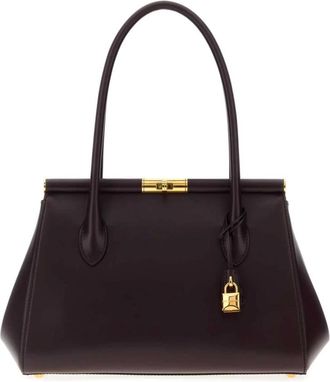Dolce & Gabbana Femme, Sacs, Violet, Taille: ONE Size Sac &agrave; main structur&eacute; avec poign&eacute;e sup&eacute;rieure et breloque cadenas