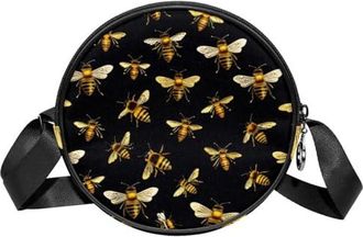 Generic Sac &agrave; bandouli&egrave;re rond pour femme, petit sac &agrave; bandouli&egrave;re avec fermeture &eacute;clair, bretelles r&eacute;glables, style d&eacute;contract&eacute;, pour femmes et filles