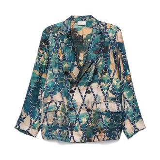 Pierre-Louis Mascia Beige Jacke mit Geometrischem Muster - - Jackets - Damen - Blau - S