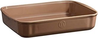 Emile Henry EH959680 Rechteckige Backform Keramik 34 x 24 x 6,5 cm, Keramik, buchenholz, 34 x 24 x 6,5 cm