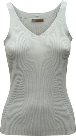 D.exterior Femme, Tops, Vert, Taille: 42 FR Misto Viscosa Coste Top