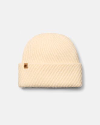 Timberland M&uuml;tze mit diagonalen Ziern&auml;hten in Beige, Damen, Beige